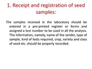 Seed testing of laboratry | PPTX