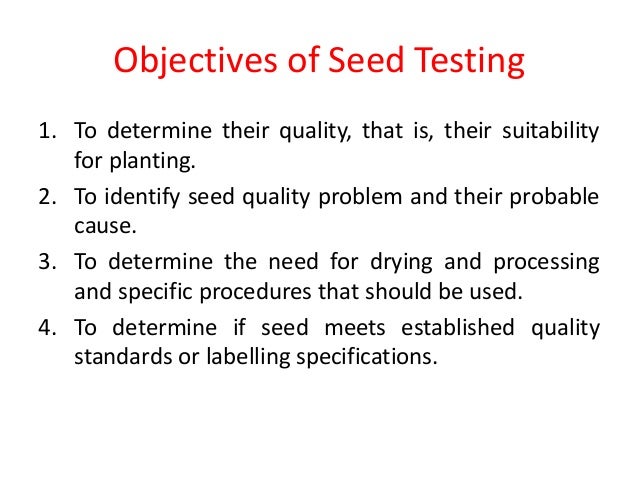 Seed testing of laboratry