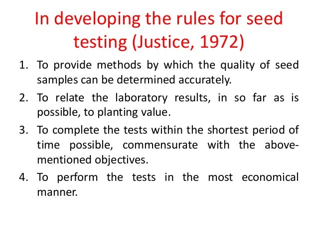 Seed testing of laboratry