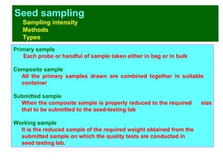 Seed testing in pulses and oilseeds | PPT | Agriculture | Industries