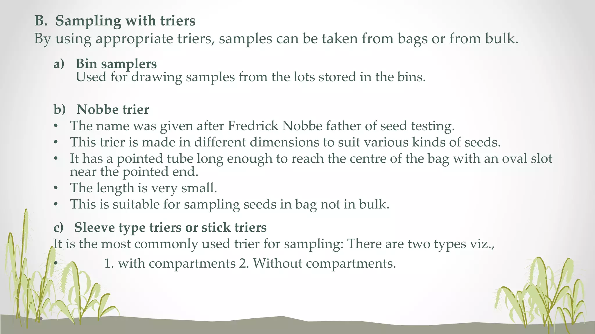 Seed testing and sampling | PPTX