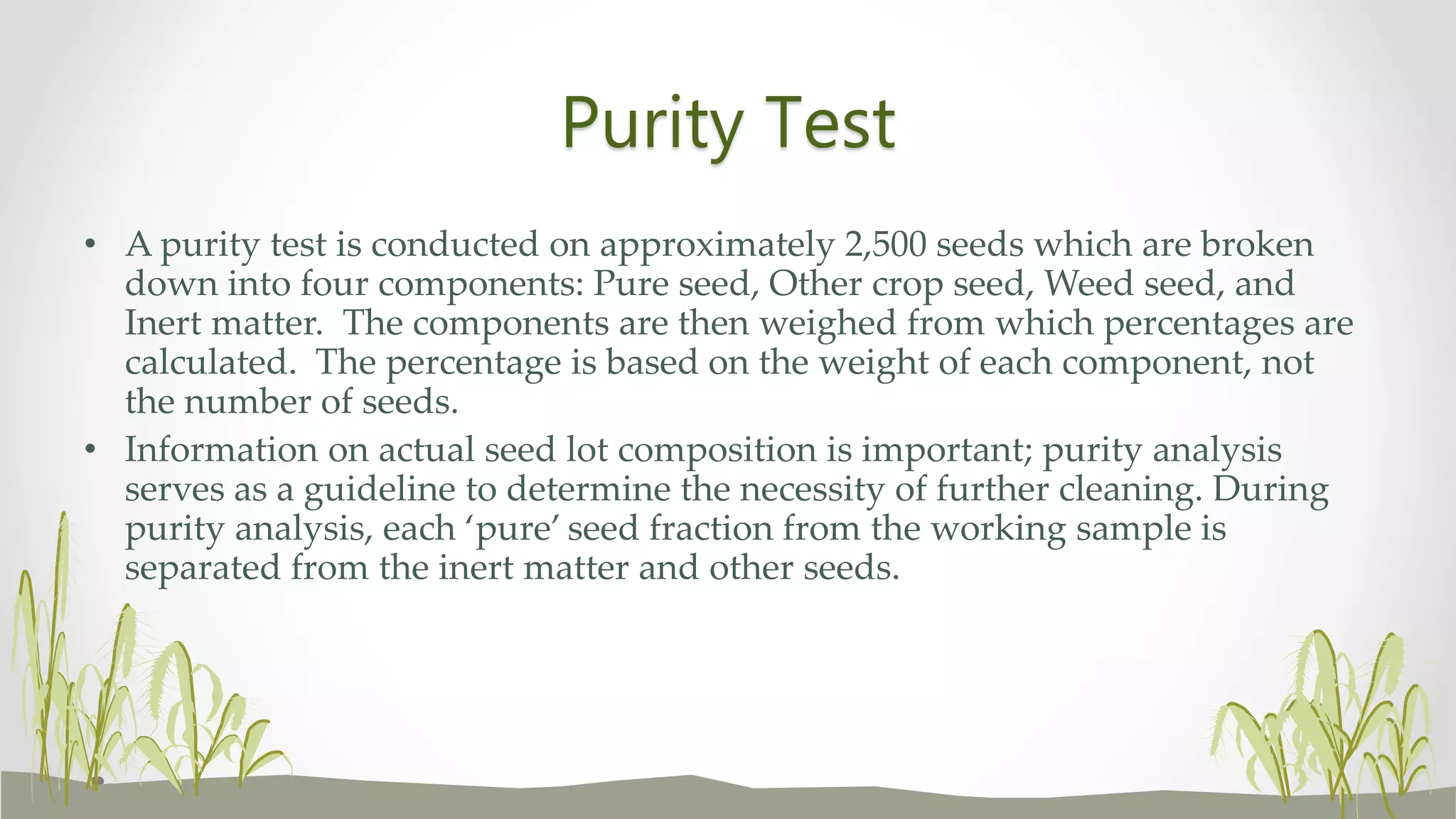 Seed testing and sampling | PPTX
