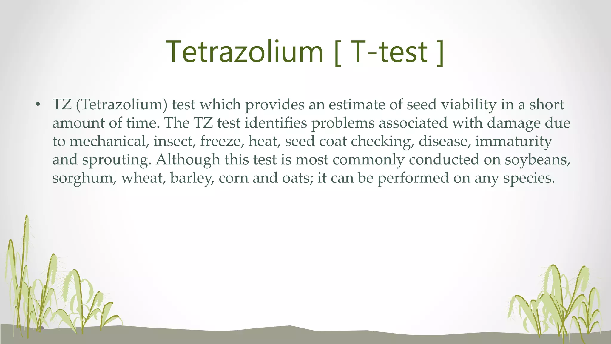 Seed testing and sampling | PPTX