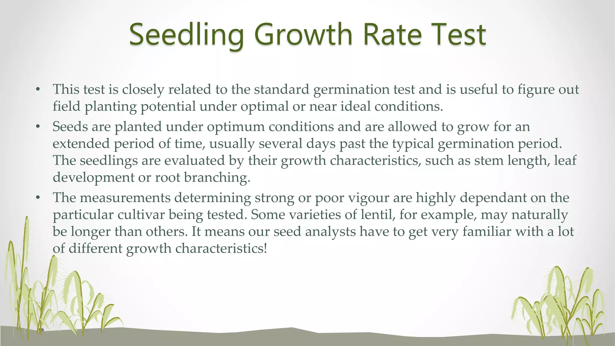 Seed testing and sampling | PPTX