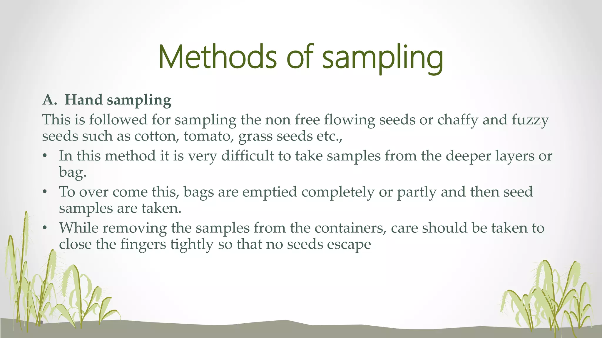 Seed testing and sampling | PPTX