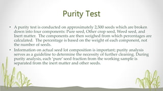 Seed testing and sampling | PPTX