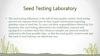 Seed testing and sampling | PPTX