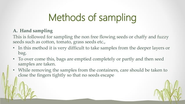 Seed testing and sampling | PPTX