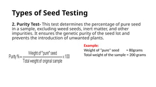 Seed Testing for Grade 12 students. PPts | PPT