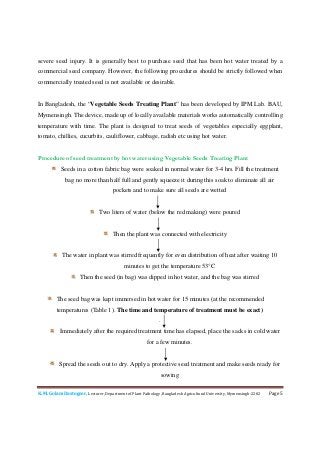 Seed treatment for plant disease control by K. M. Golam Dastogeer | PDF