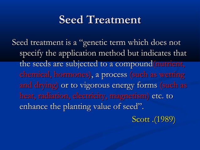 Seed treatment | PPT