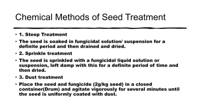 Seed treatment & methods | PPTX | Agriculture | Industries