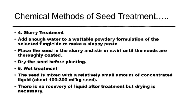Seed treatment & methods | PPTX | Agriculture | Industries