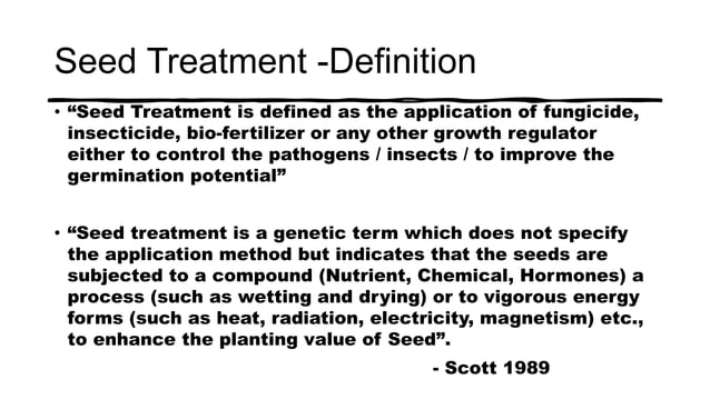 Seed treatment & methods | PPTX | Agriculture | Industries