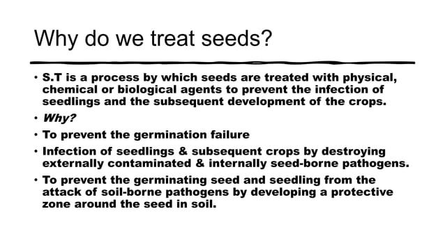 Seed treatment & methods | PPTX | Agriculture | Industries