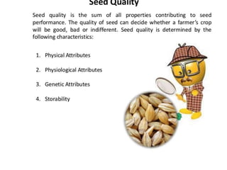Seed types and seed quality A Lecture By Mr Allah Dad Khan Visiting ...