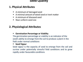 Seed types and seed quality A Lecture By Mr Allah Dad Khan Visiting ...