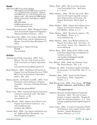 Seed Production and Variety Development for Organic Systems | PDF