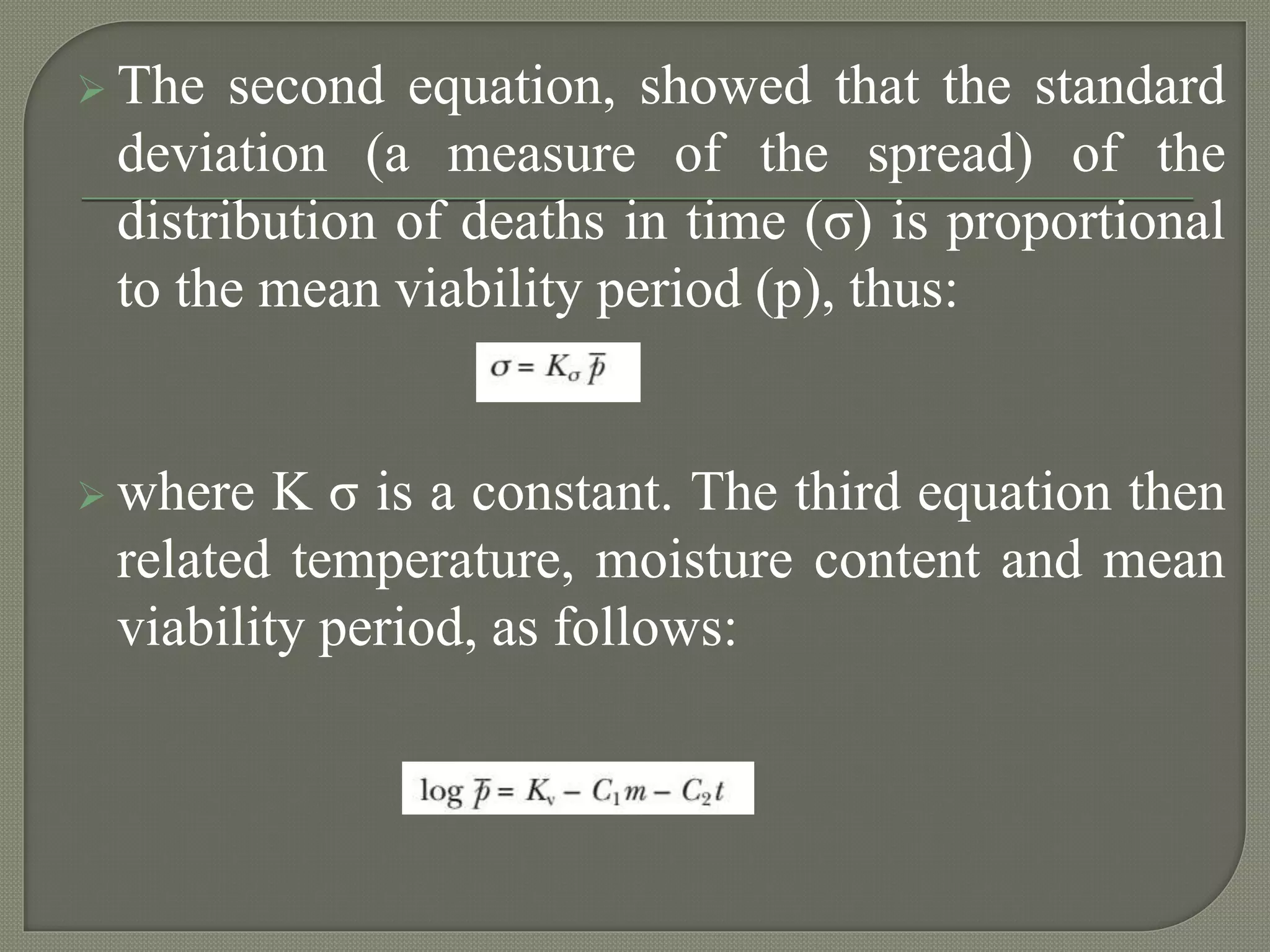 Seed viability equations and application of nomograohs in storage | PPTX
