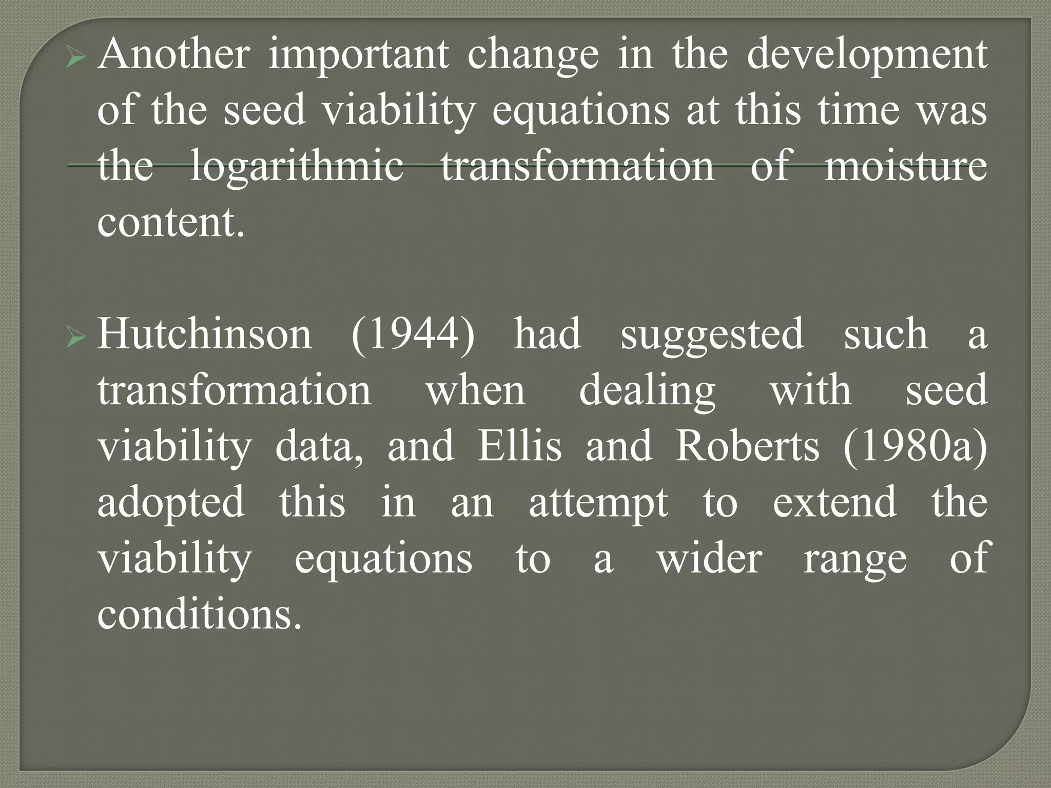 Seed viability equations and application of nomograohs in storage | PPTX