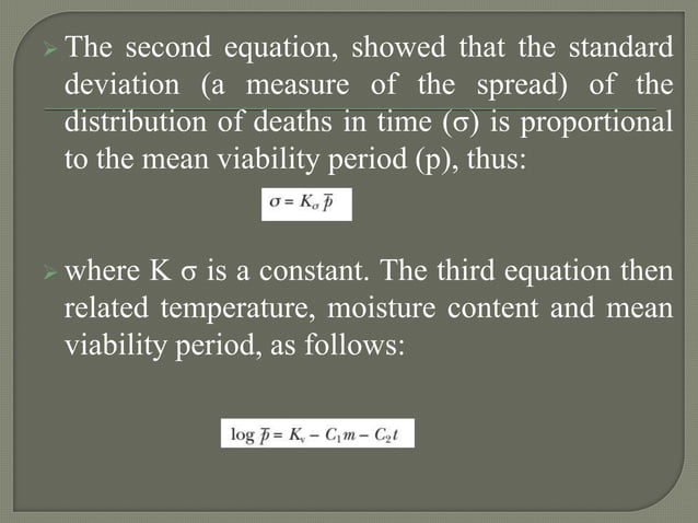 Seed viability equations and application of nomograohs in storage ...