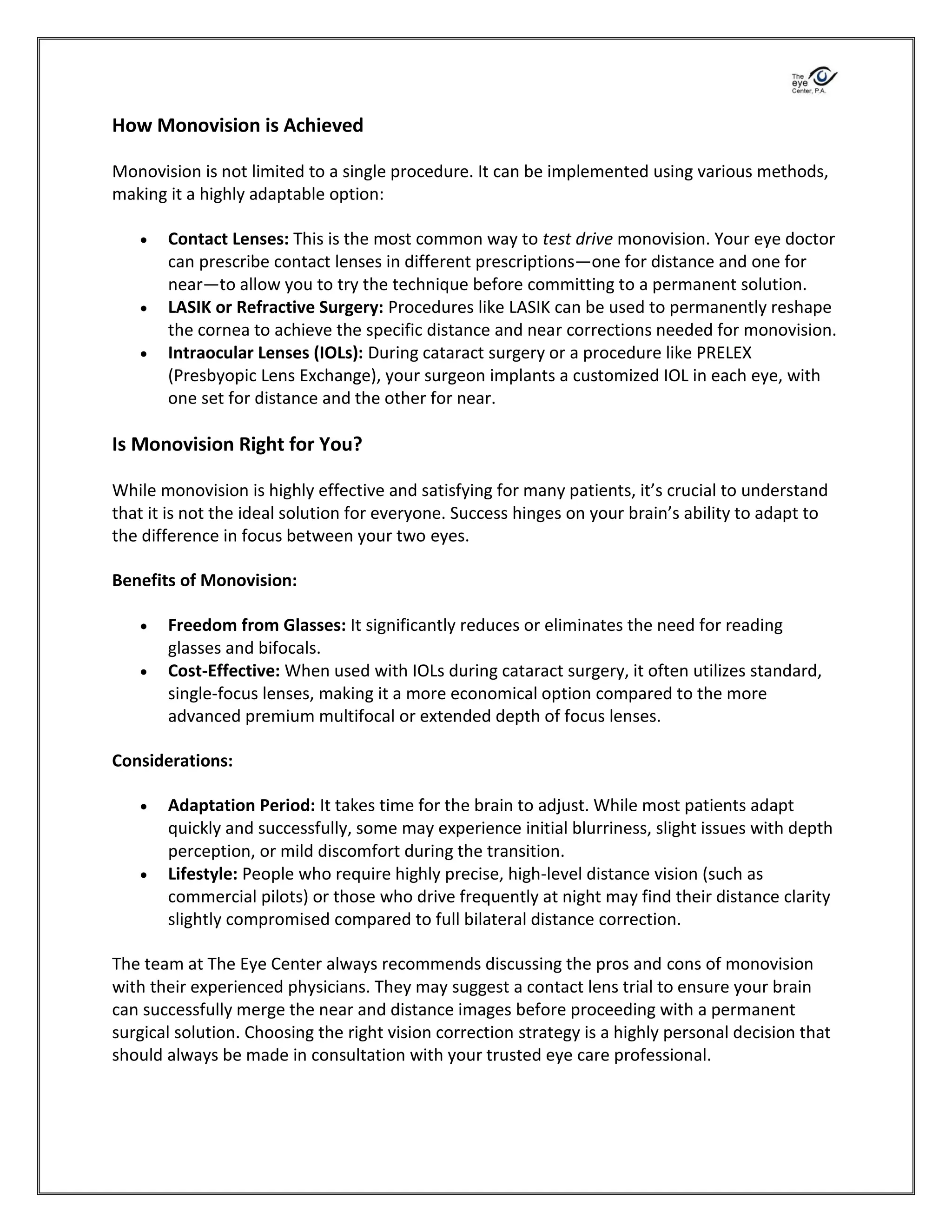 Seeing Double the Clarity: What is Monovision and Is It Right for You ...