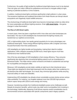 Seeing the Light: How LED Street Lights are Revolutionizing Urban ...