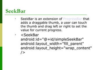 SeekBar in Android | PPT