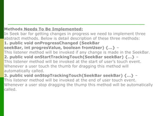SeekBar in Android | PPT