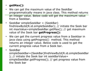 SeekBar in Android | PPT