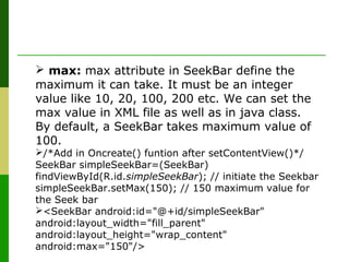 SeekBar in Android | PPT