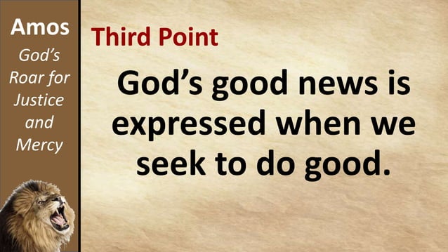 Amos: God's Roar for Justice and Mercy_Seek the LORD and Live | PPT