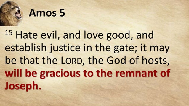 Amos: God's Roar for Justice and Mercy_Seek the LORD and Live | PPT
