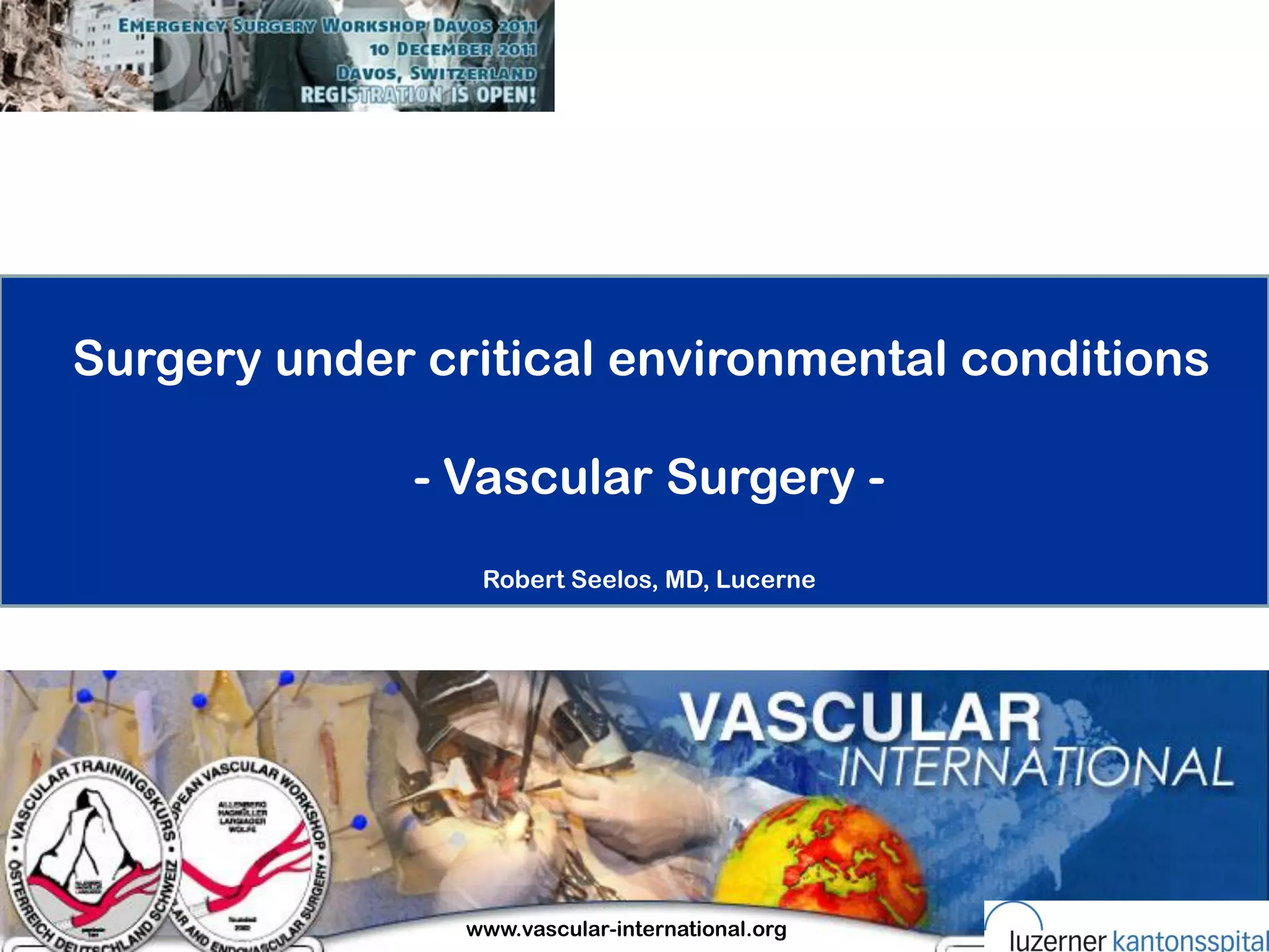 Vascular Surgery - Surgery under critical environmental conditions | PDF