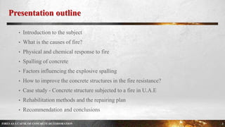 FIRES AS A CAUSE OF CONCRETE DETERIORATION | PPTX