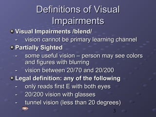 visual impairment | PPT