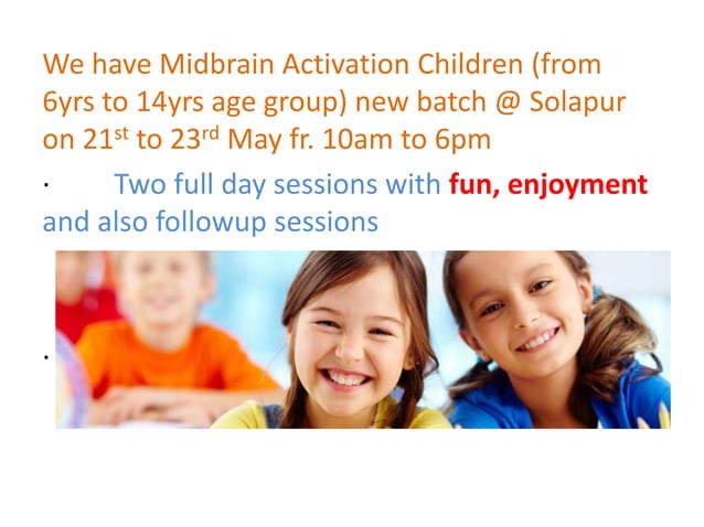 Mid Brain Activation Batch for Teenagers | PPT