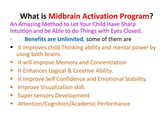 Mid Brain Activation Batch for Teenagers | PPT