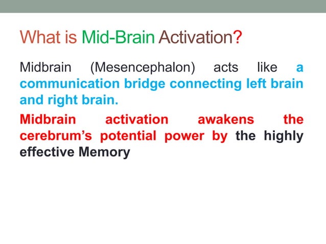 SEEMAS MIDBRAIN ACTIVATION | PPTX