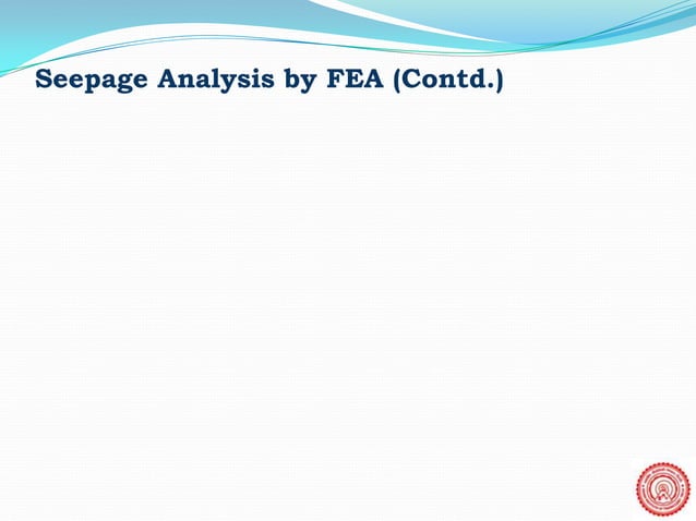 Seepage analysis final | PPTX