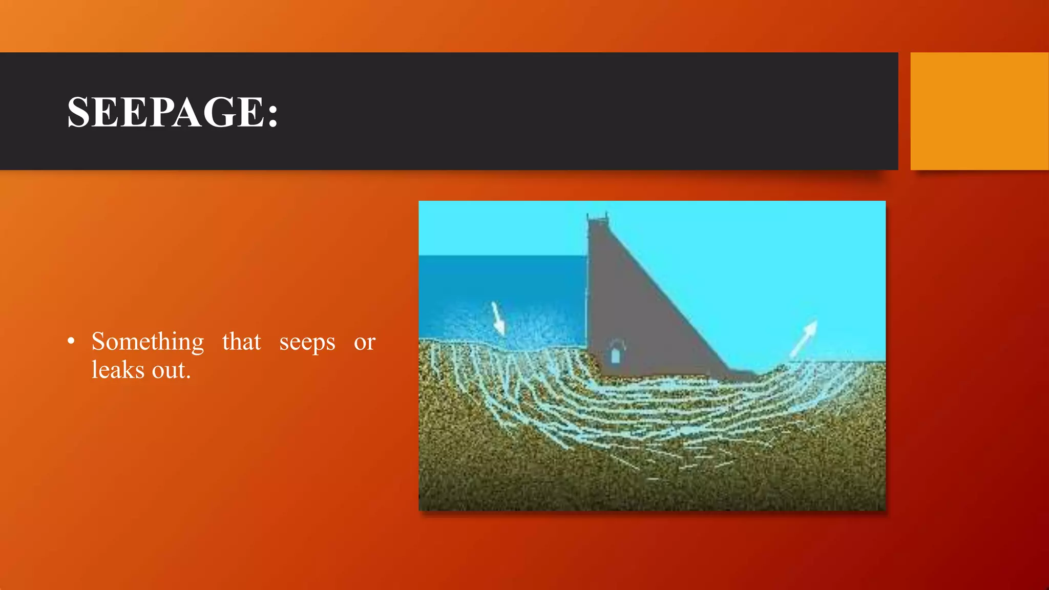 Seepage in Earth Dams. | PPTX