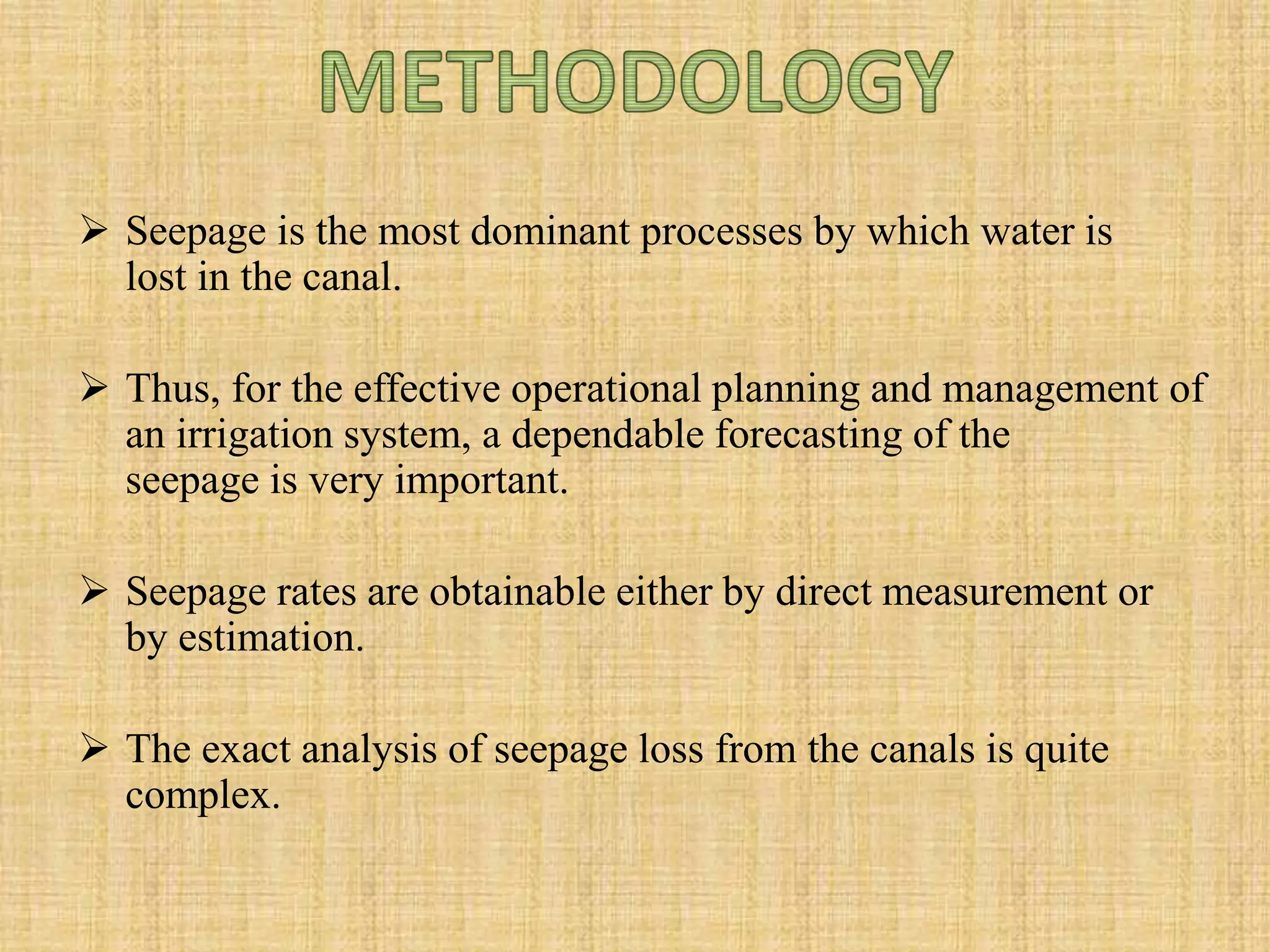 Seepage through canals_seminar presentation | PPTX