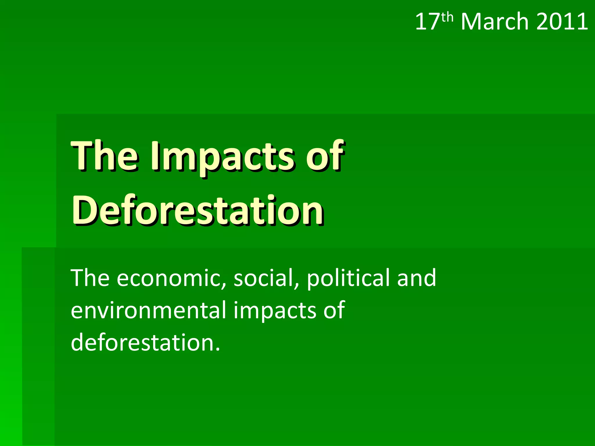 Seep effects of deforestation | PPT
