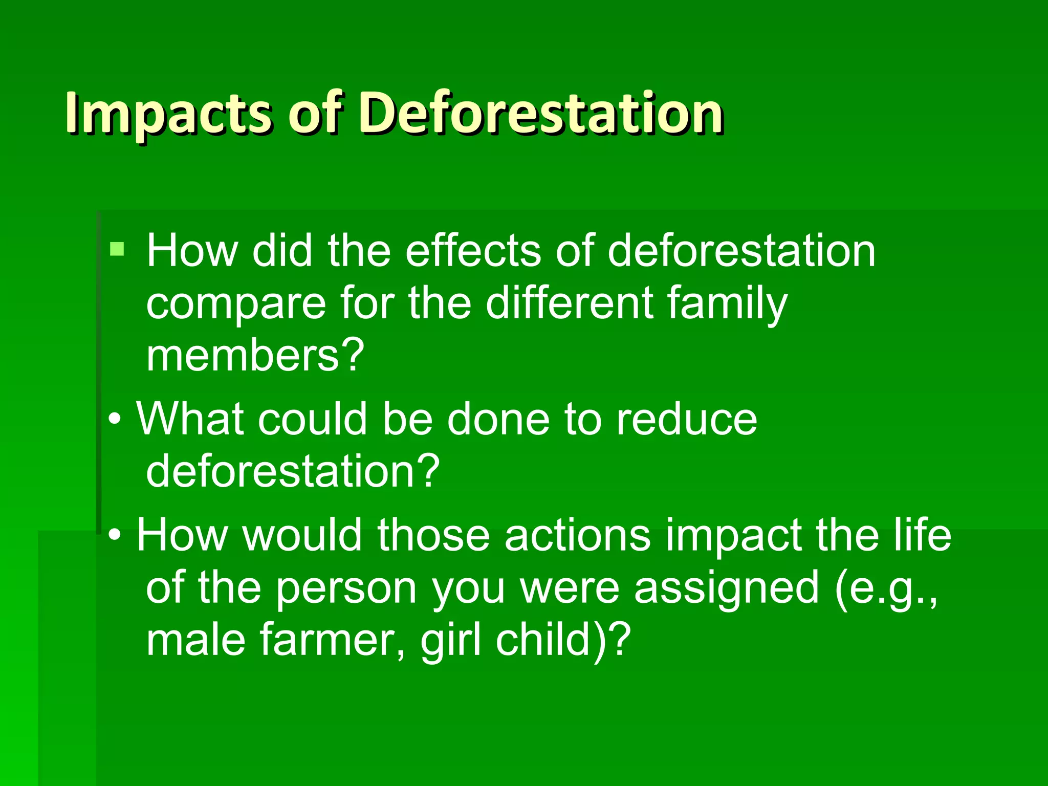 Seep effects of deforestation | PPT