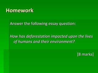 Seep effects of deforestation | PPT