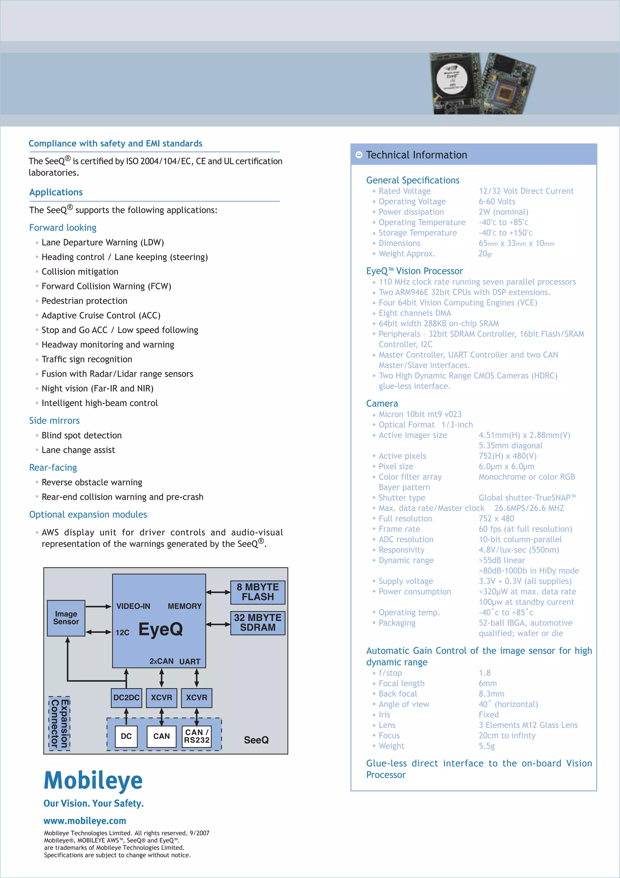 Mobileye SeeQ Brochure | PDF