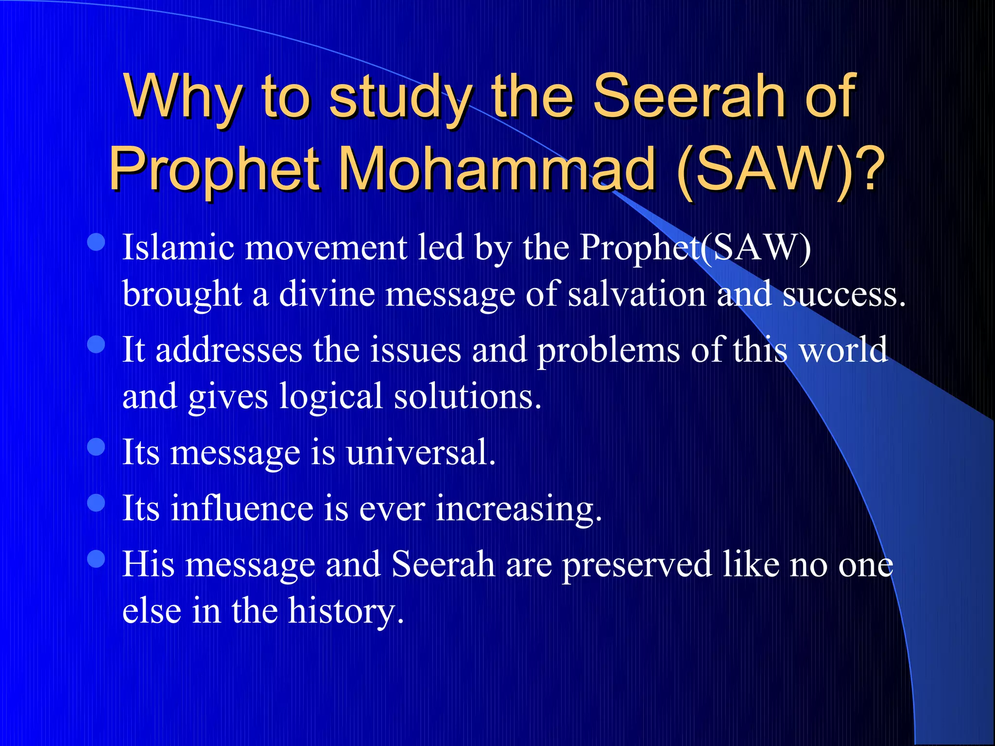 Seerah of Prophet Muhammad (S)--Meccan Period | PPT