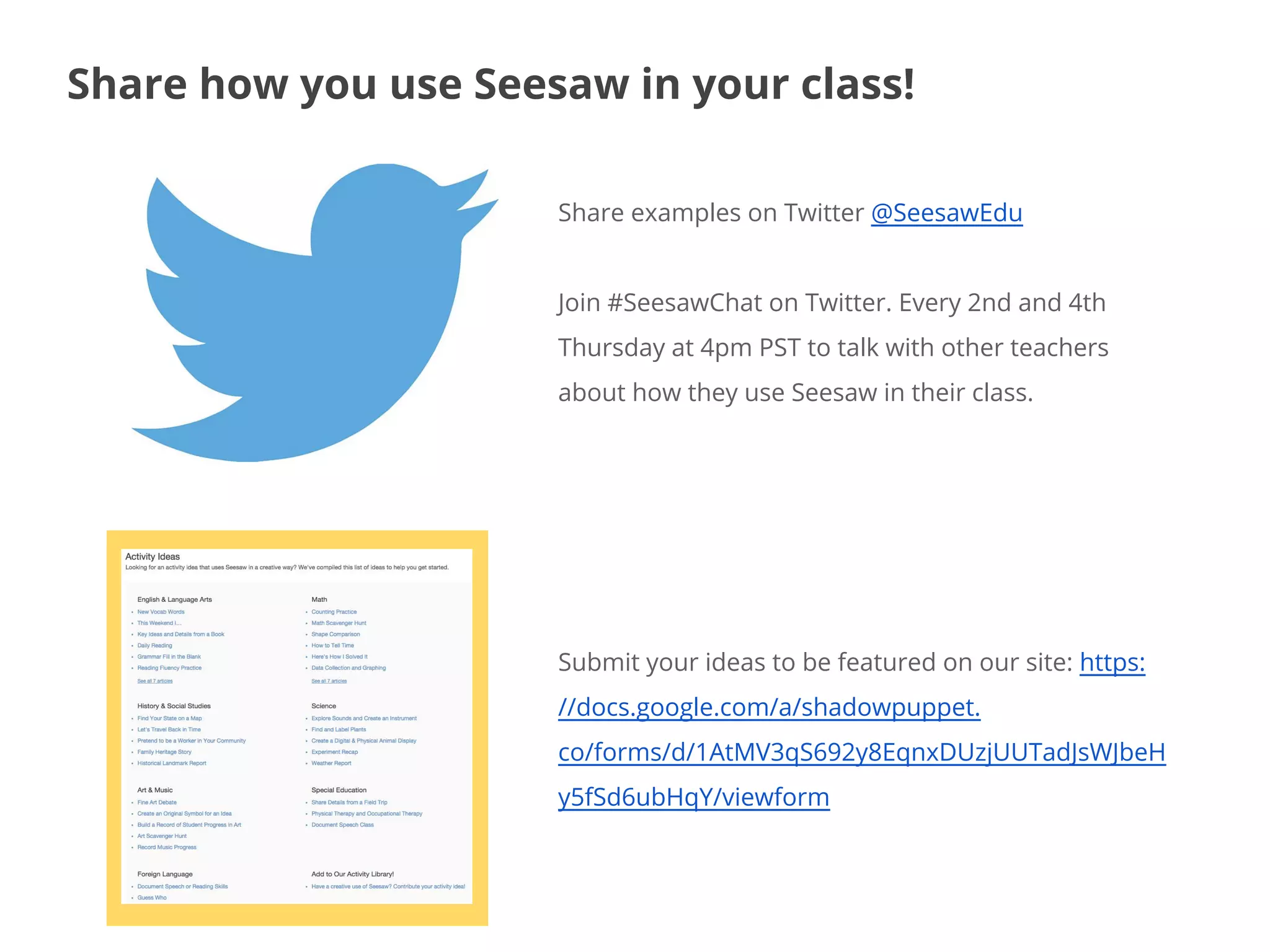 30 Seesaw Activity Ideas | PDF