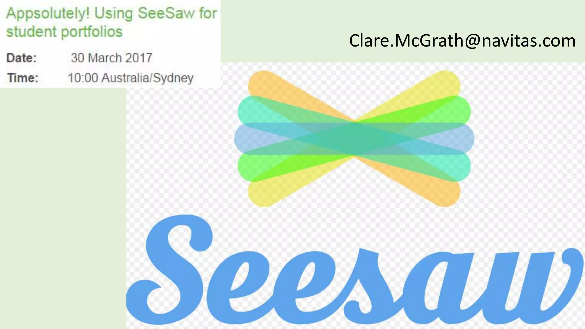 Appsolutely! Using SeeSaw for student portfolios | PPT