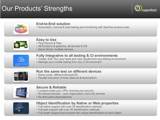 SeeTestAutomation - Mobile Test Automation Tool by Experitest | PPTX
